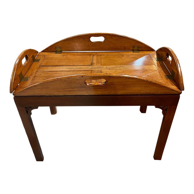 Antique Mid 19th Century English Mahogany Butler's Tray on Custom Stand ...