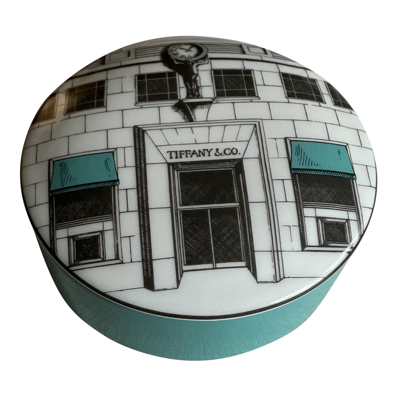 Tiffany & Co. Porcelain Trinket Pot Featuring Iconic Fifth Avenue Store ...