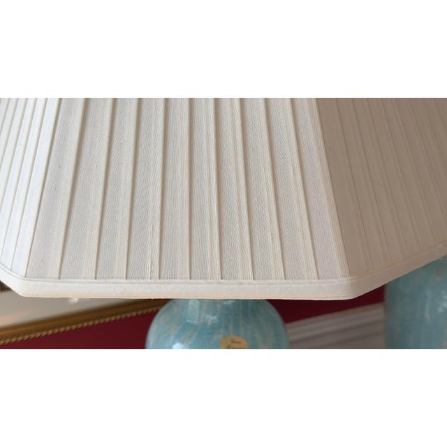 Chelsea House Murano Glass Table Lamps in Sky Blue With Gold and Silver ...