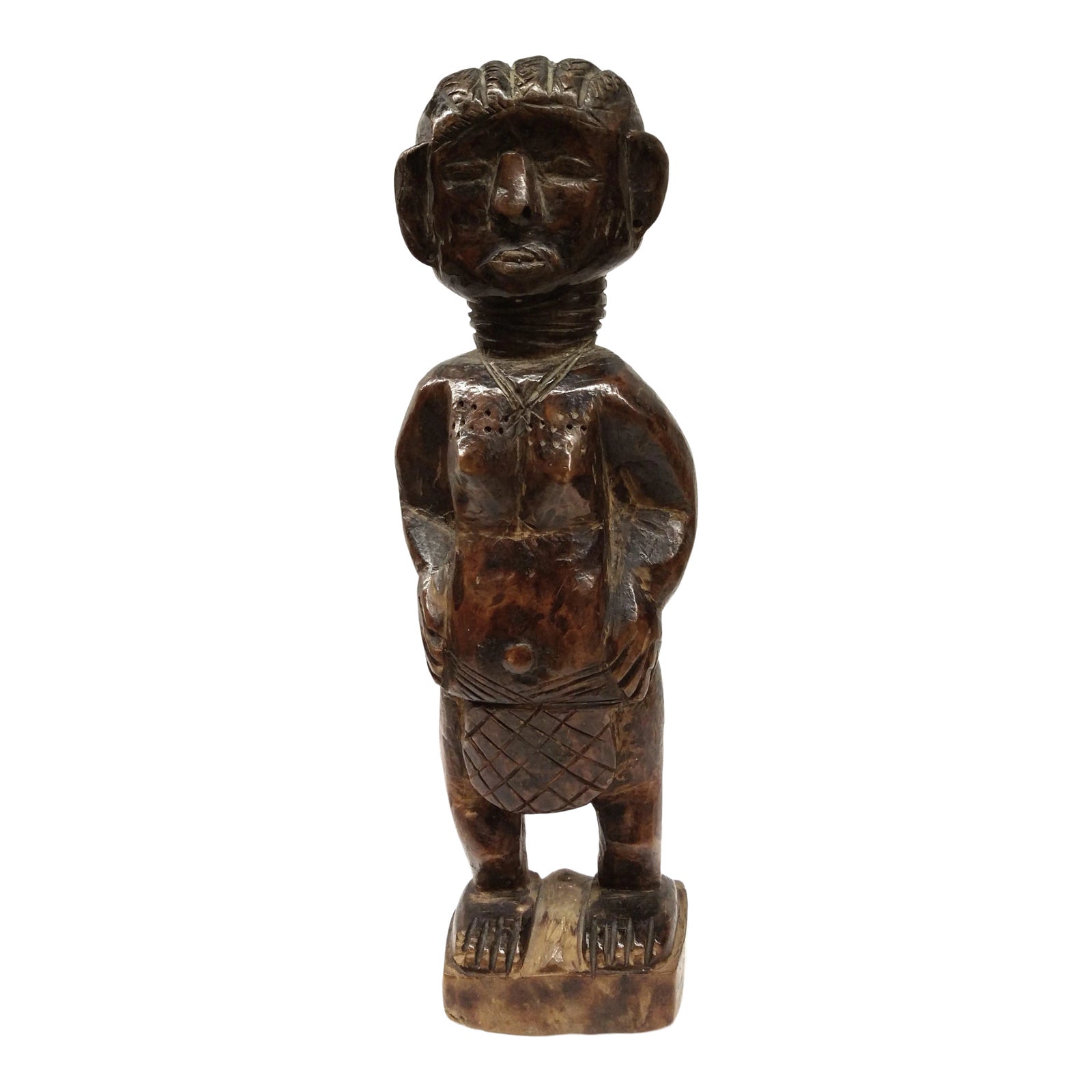 Antique African Tribal Primitive Wood Female Figure Carved Ashanti ...