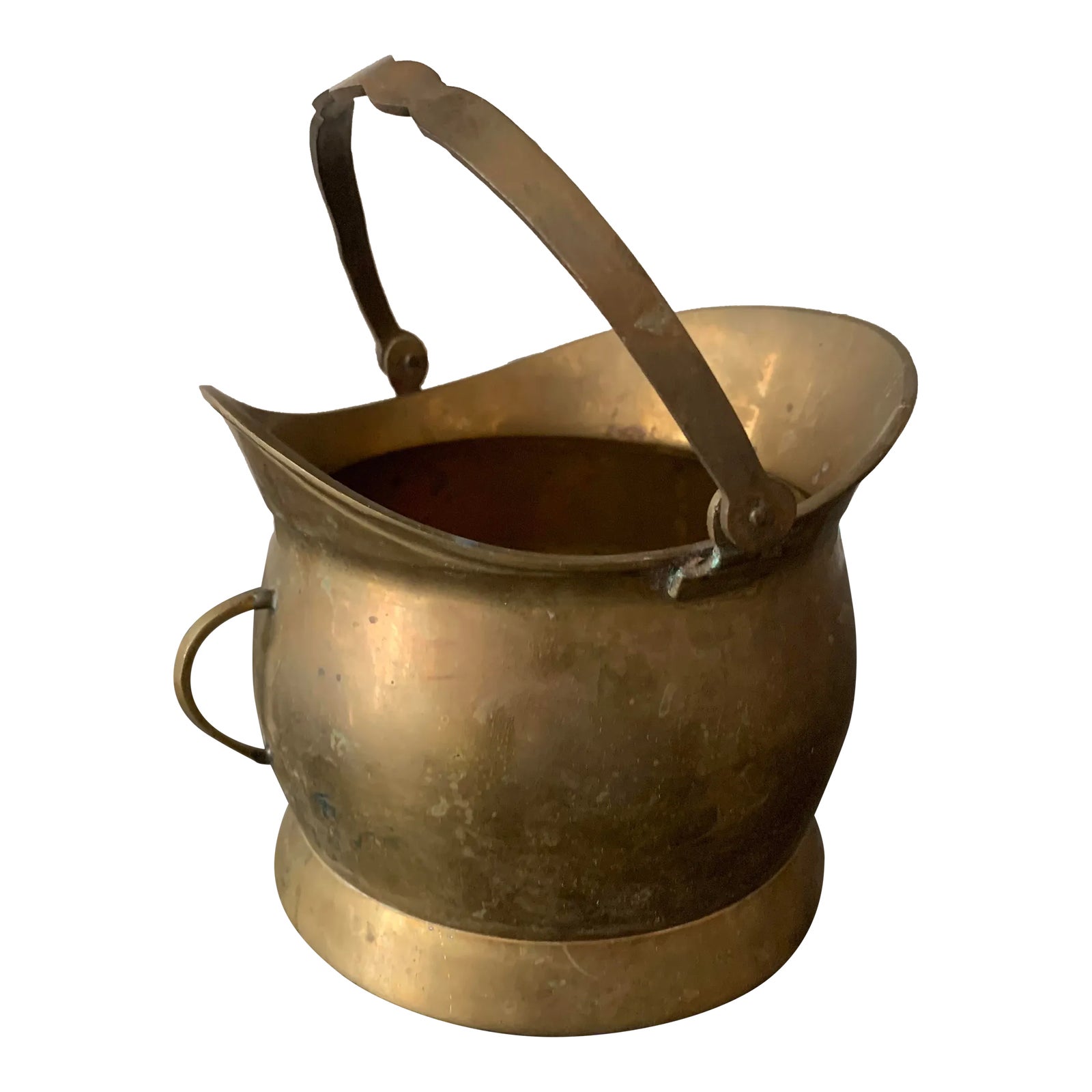 19th Century Vintage Brass Cauldron With Handle | Chairish