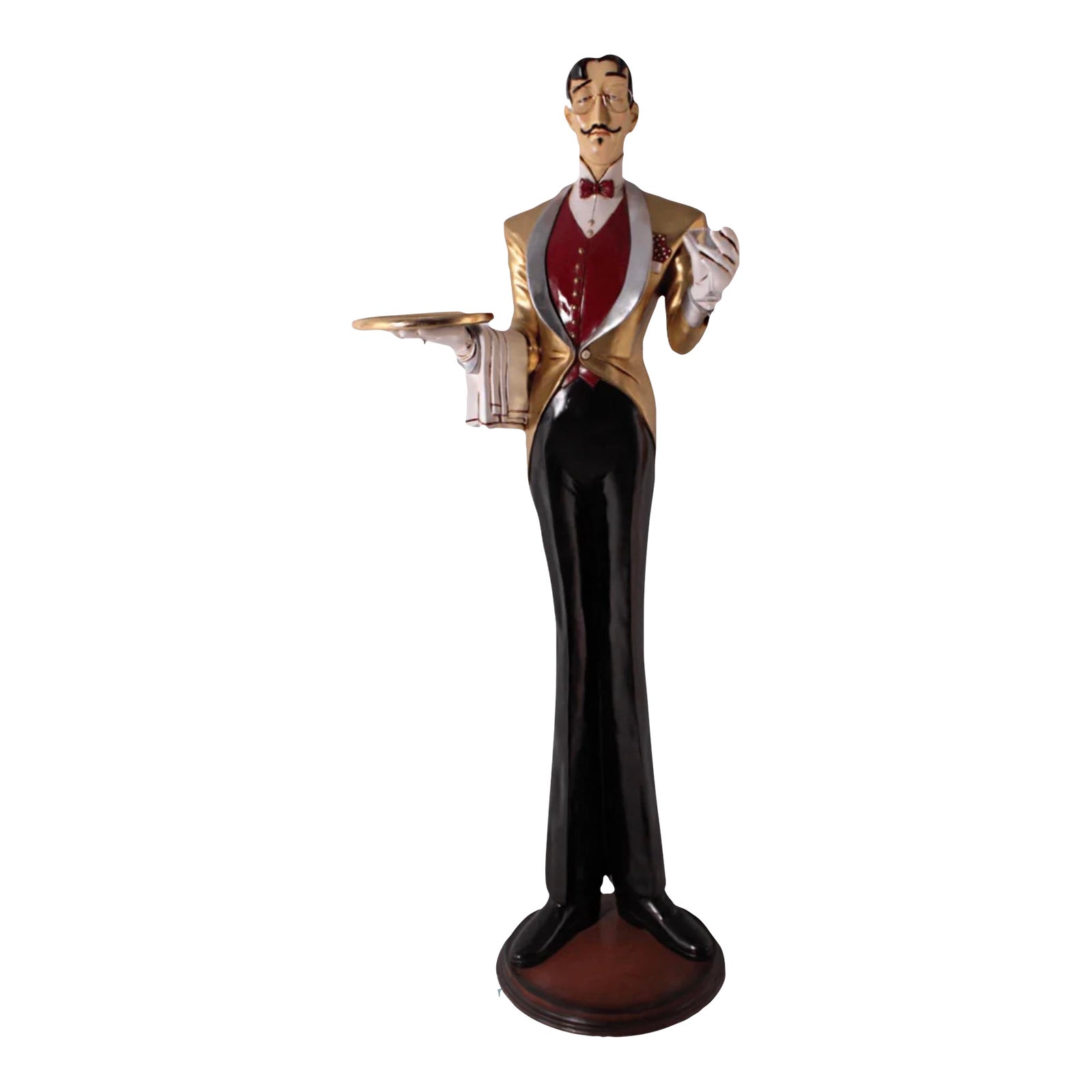 Life Size French Butler Waiter Statue | Chairish