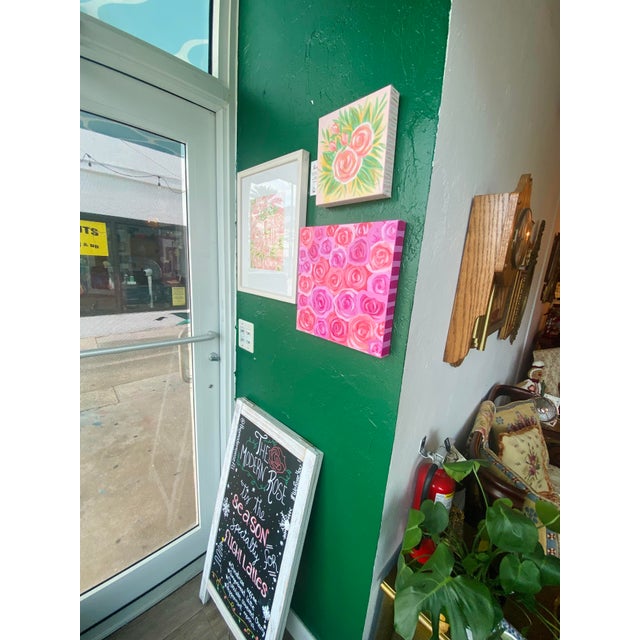 "Rose Riot" Abstract Pink and Red Floral Roses Painting | Chairish