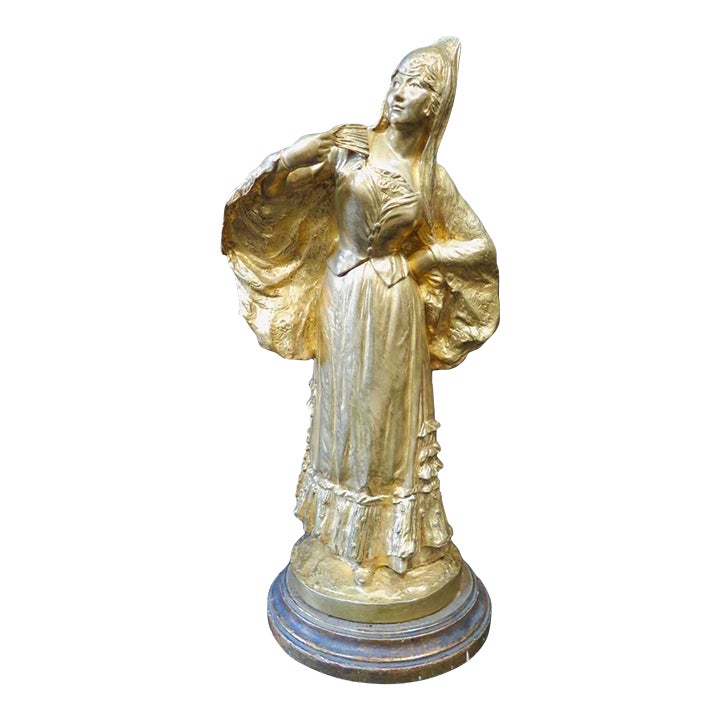 Vintage Bronze Senorita by Jose' Dunach | Chairish