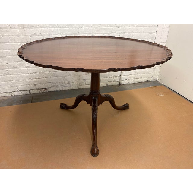 Chippendale Tilt Top Pie Crust Table | Chairish