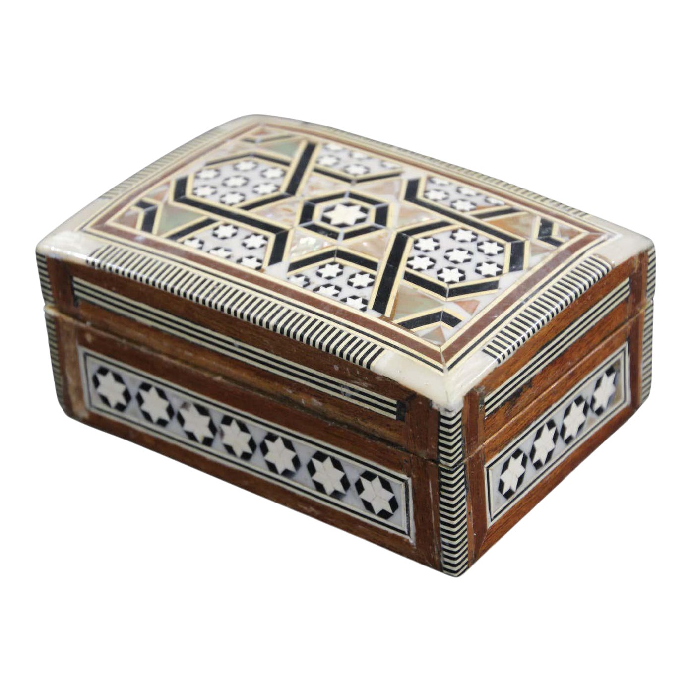 Moorish Middle Eastern Handcrafted Mosaic Decorative Box | Chairish