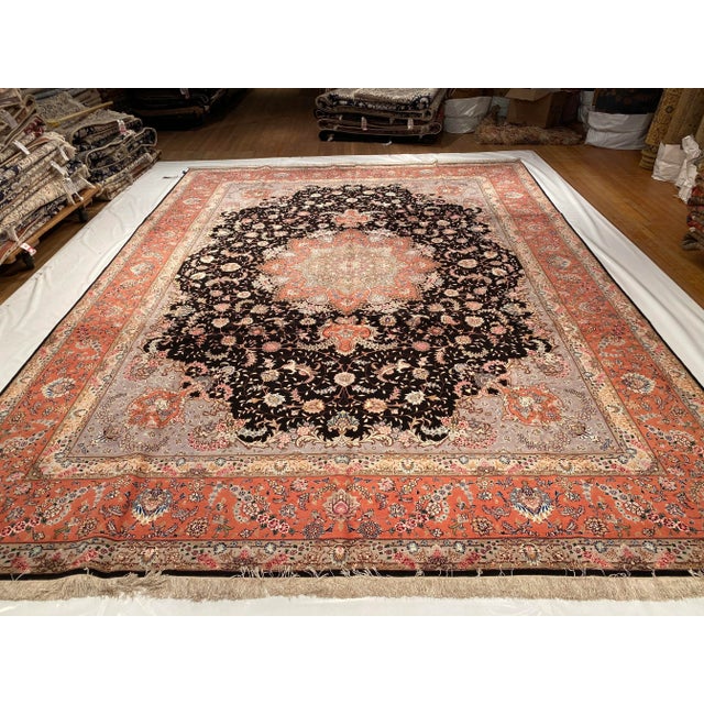 Persian Tabriz Silk & Wool Rug | Chairish