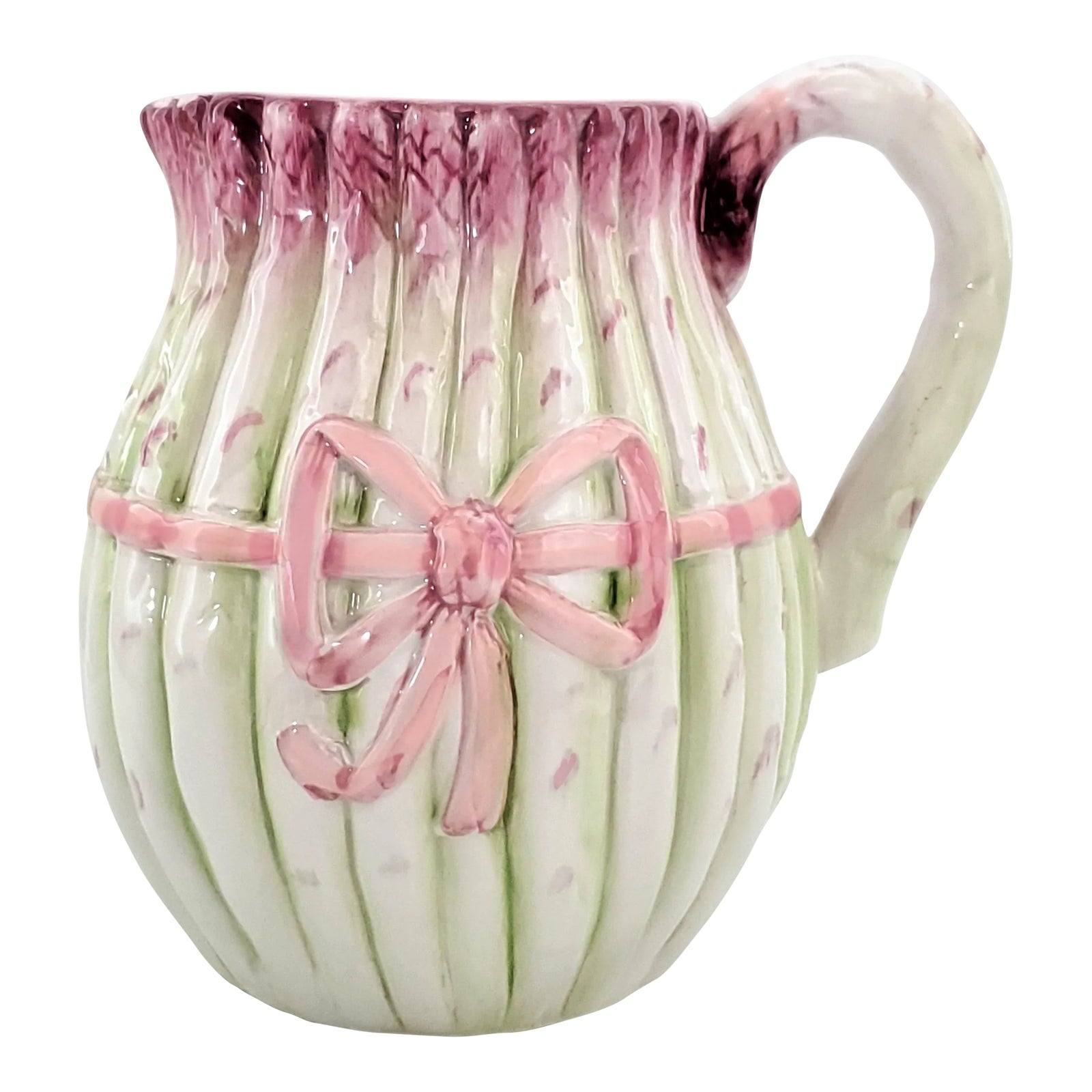 Vintage Trompe l'Oeil Italian Majolica Hand Painted Porcelain Water ...