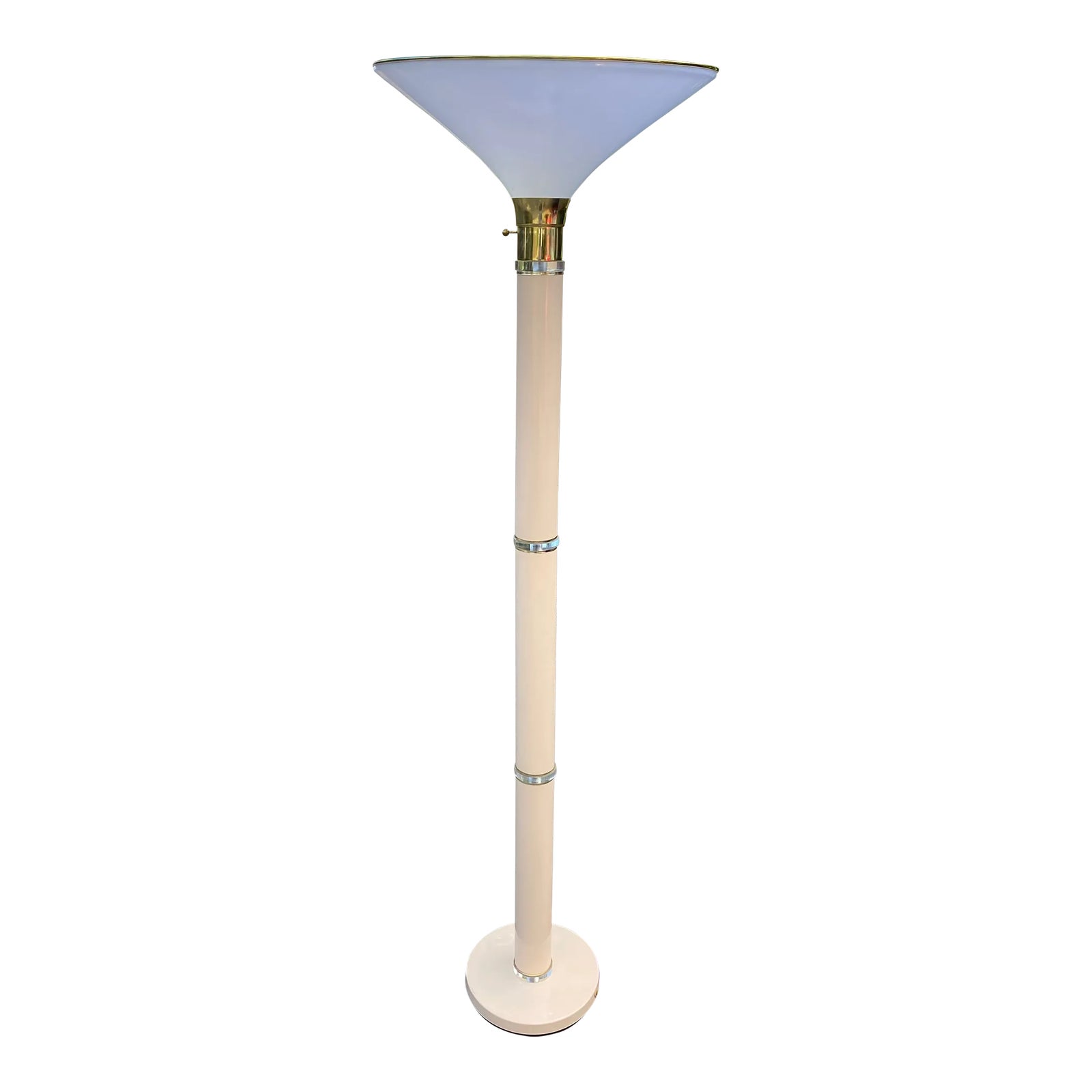 Vintage 1980’s Torchiere Floor Brass and Lucite Lamp- Karl Springer ...
