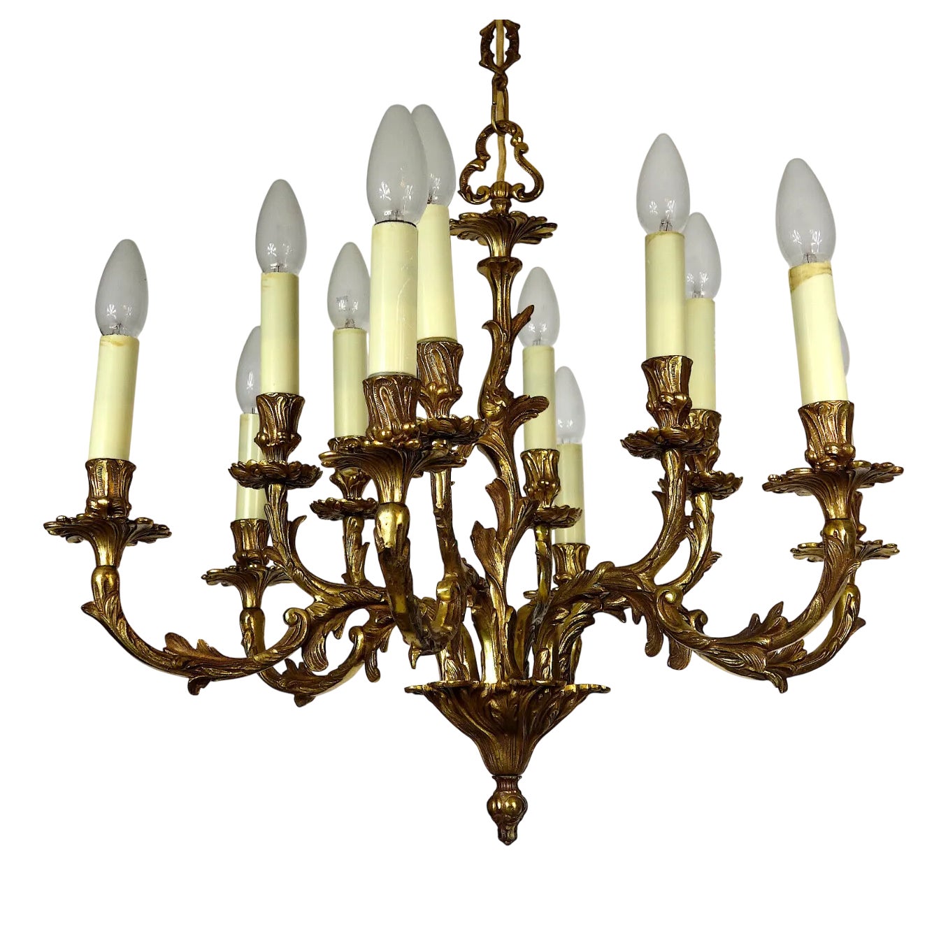 Baroque Rococo French Rocailles Decorations Brass Chandelier from ...