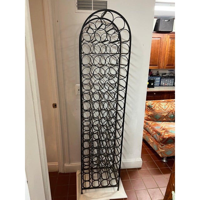 Mid Century Modern Wrought Iron Wine Rack by Arthur Umanoff | Chairish