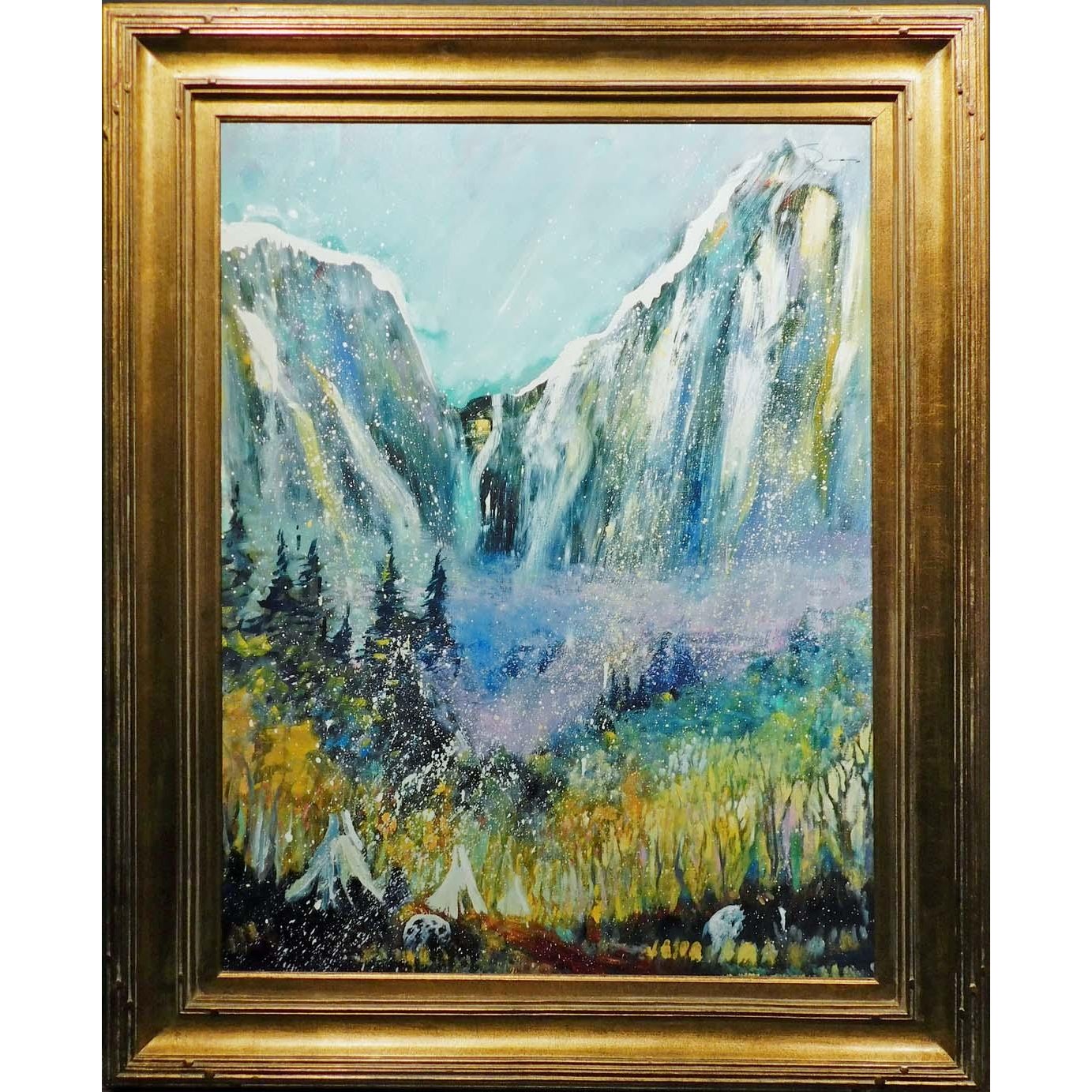 Earl Biss"Blight Colors of Autumn Exploding" Custom Framed Canvas ...