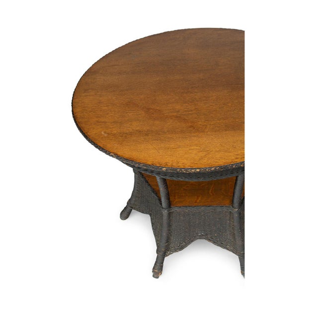 Antique 6-Legged Wicker Table | Chairish