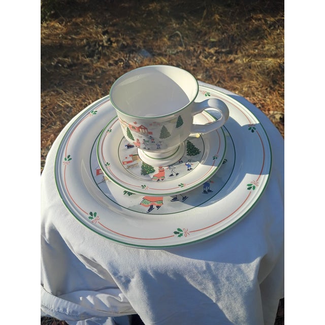 1980 Sango Silent Night Series Christmas Snow Scene Dish Set- 12 Pieces ...