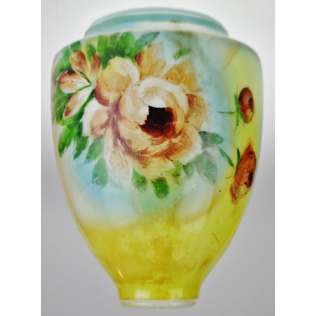 Vintage Glass Floral Design Lamp Body | Chairish