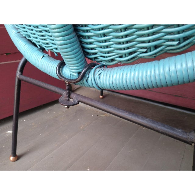 Vintage Mid Century Modern Round Hoop Rattan Scoop Chair | Chairish