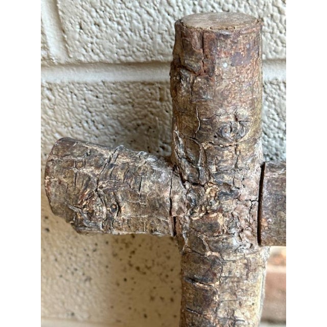 1950s French Rustic Lodge Cabin Style Mirror Branch Bark | Chairish