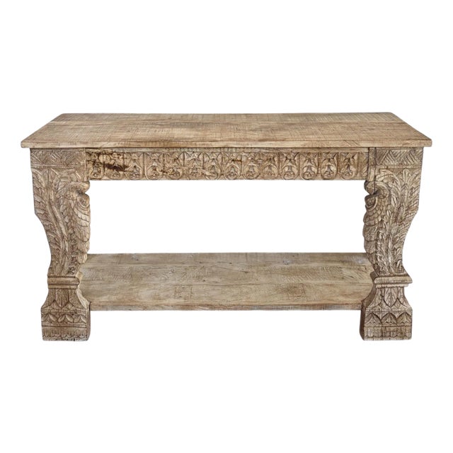 Carved Wooden Table | Chairish