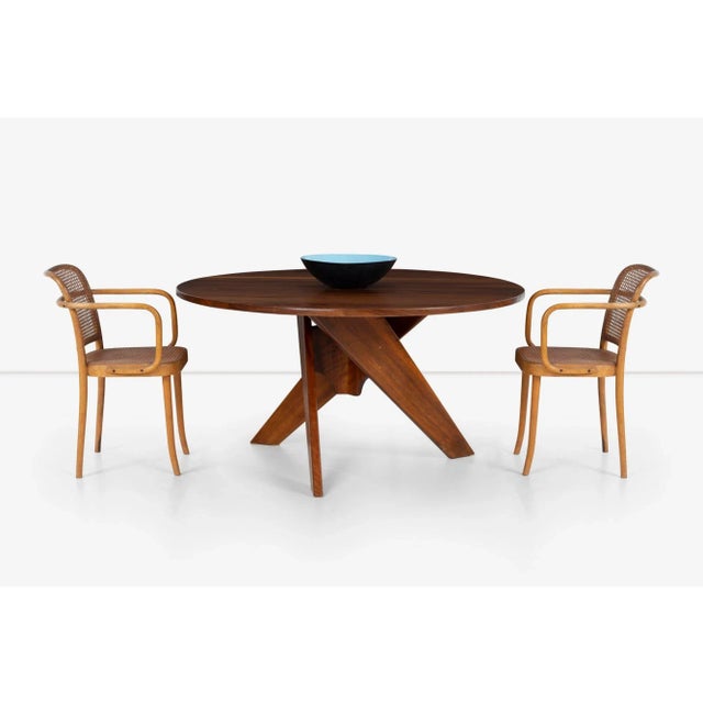 Arthur Espent Carpenter Three Leg Table Walnut Dining Table 1960 | Chairish