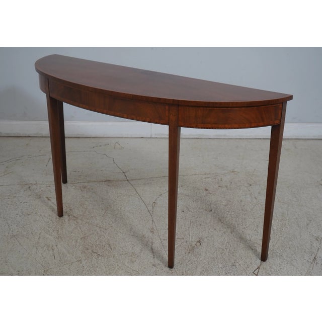 Wellington Hall Mahogany Console Sofa Table W. Inlay | Chairish