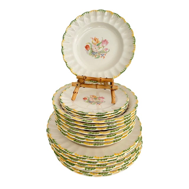 Limoges Floral Dishware - Set of 20 | Chairish