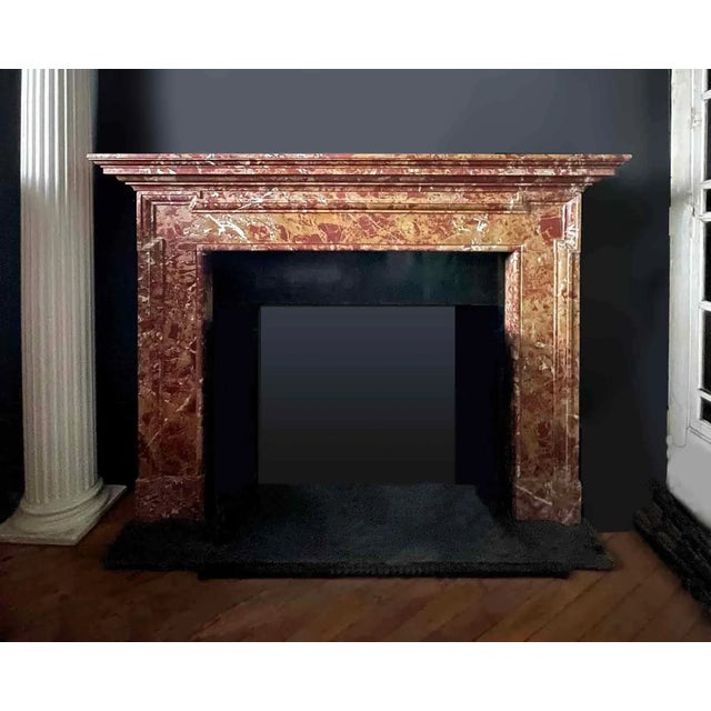 Antique Federal Style Breccia Pernice Marble Mantel | Chairish