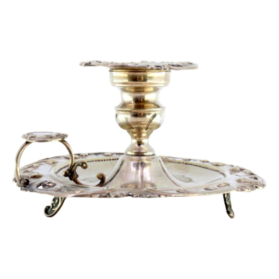 Silver Paddle with Cut-Out Floral Motifs | Chairish
