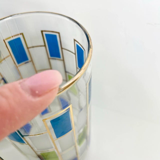 Mid Century Modern Libbey Cocktail Glasses Nordic Pattern Gold Trim ...