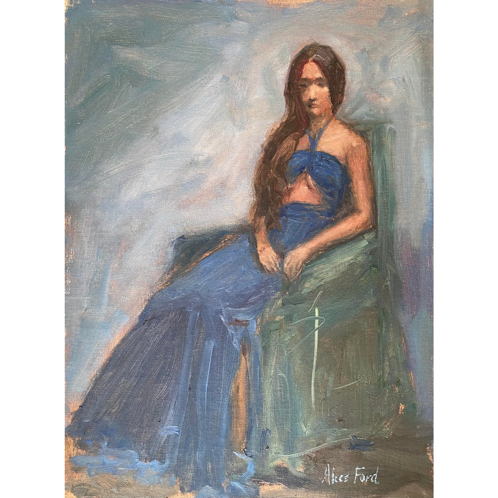 Portrait Oil Painting by Alice Ford | Chairish