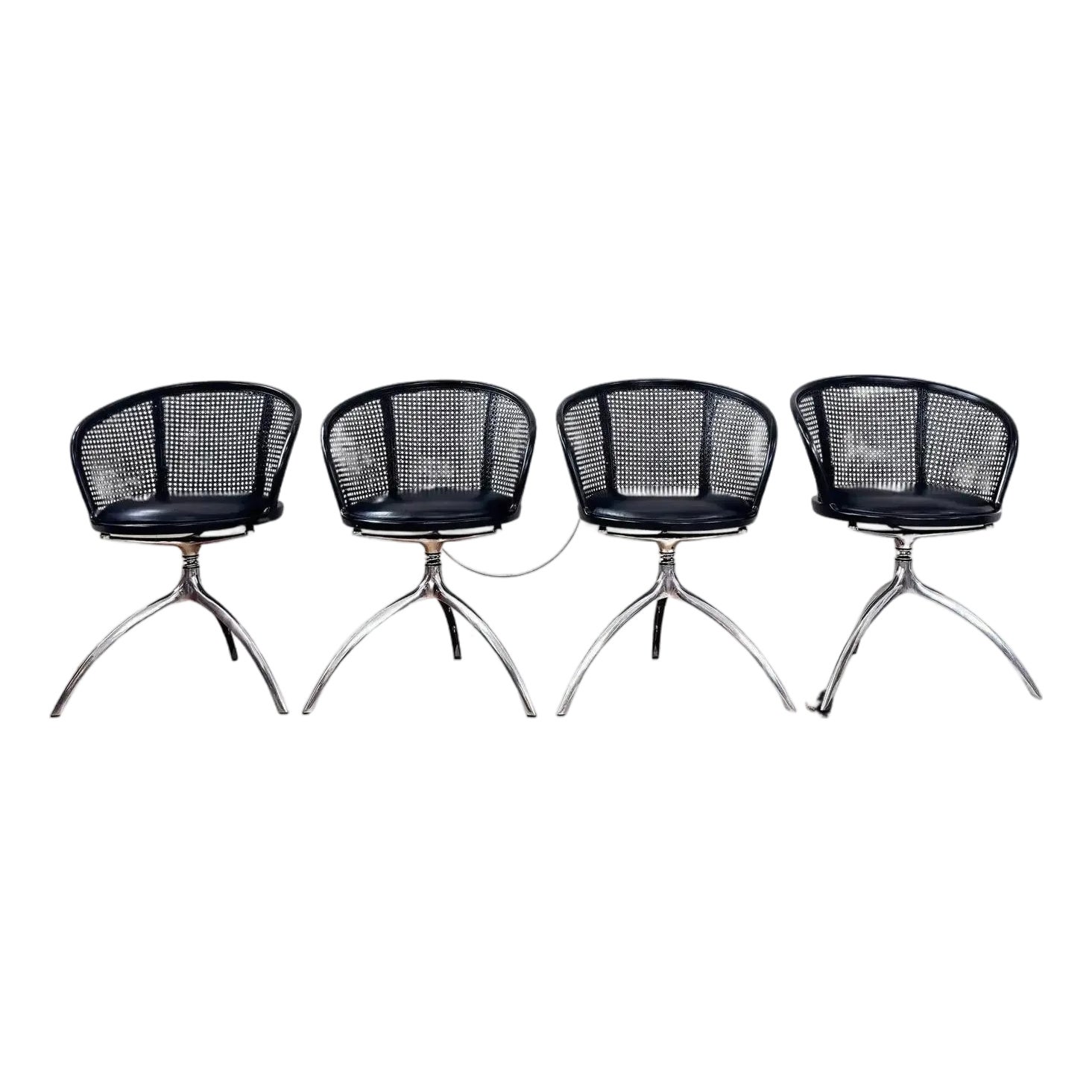 1990s Set of 4 Paolo Rizzatto Alias 901 Young Lady Chairs Black Seat ...