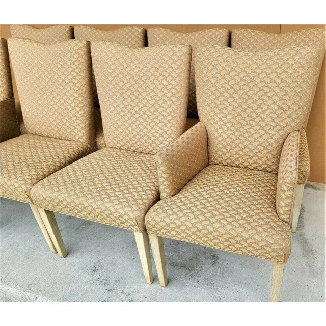 Contemporary Art Deco Klismos Tapered Leg Water Lilly Pattern Dining ...