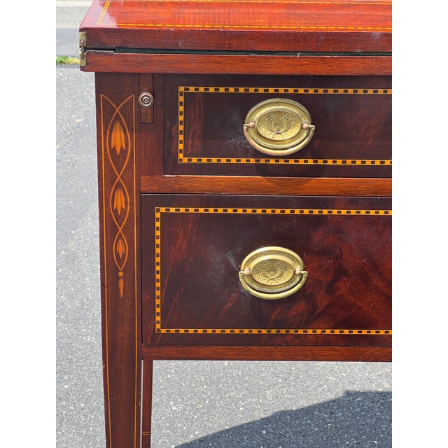 Vintage Custom Federal Style Mahogany Tambor Desk | Chairish