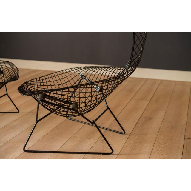 Vintage Pair of Black Bird Lounge Chairs by Harry Bertoia for Knoll ...