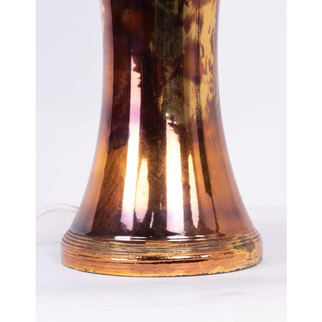 Bitossi Table Lamp in Metallic Gold Ceramic, Italy 1960s | Chairish