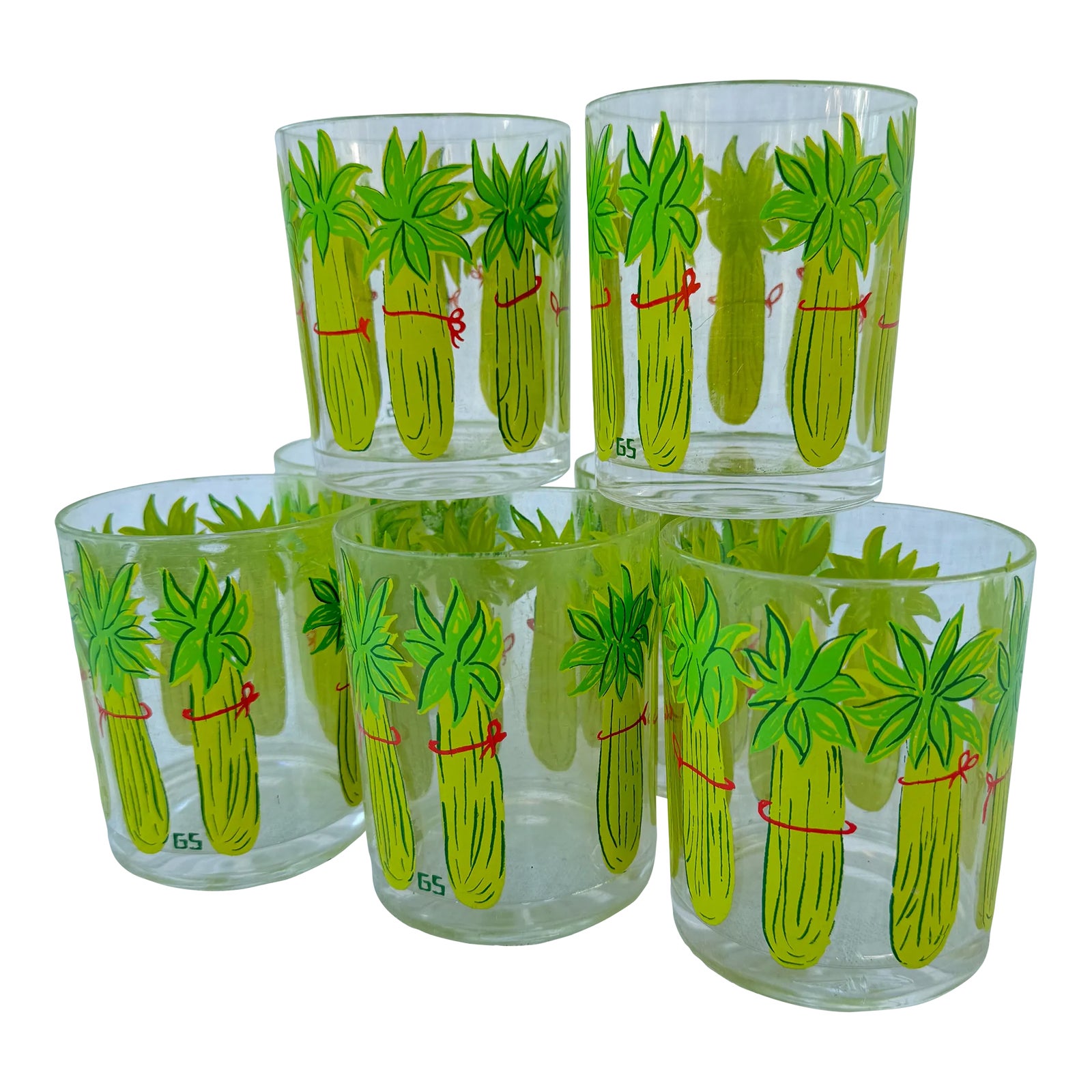 Vintage Bloody Mary Plastic Cups- Set of 7 | Chairish