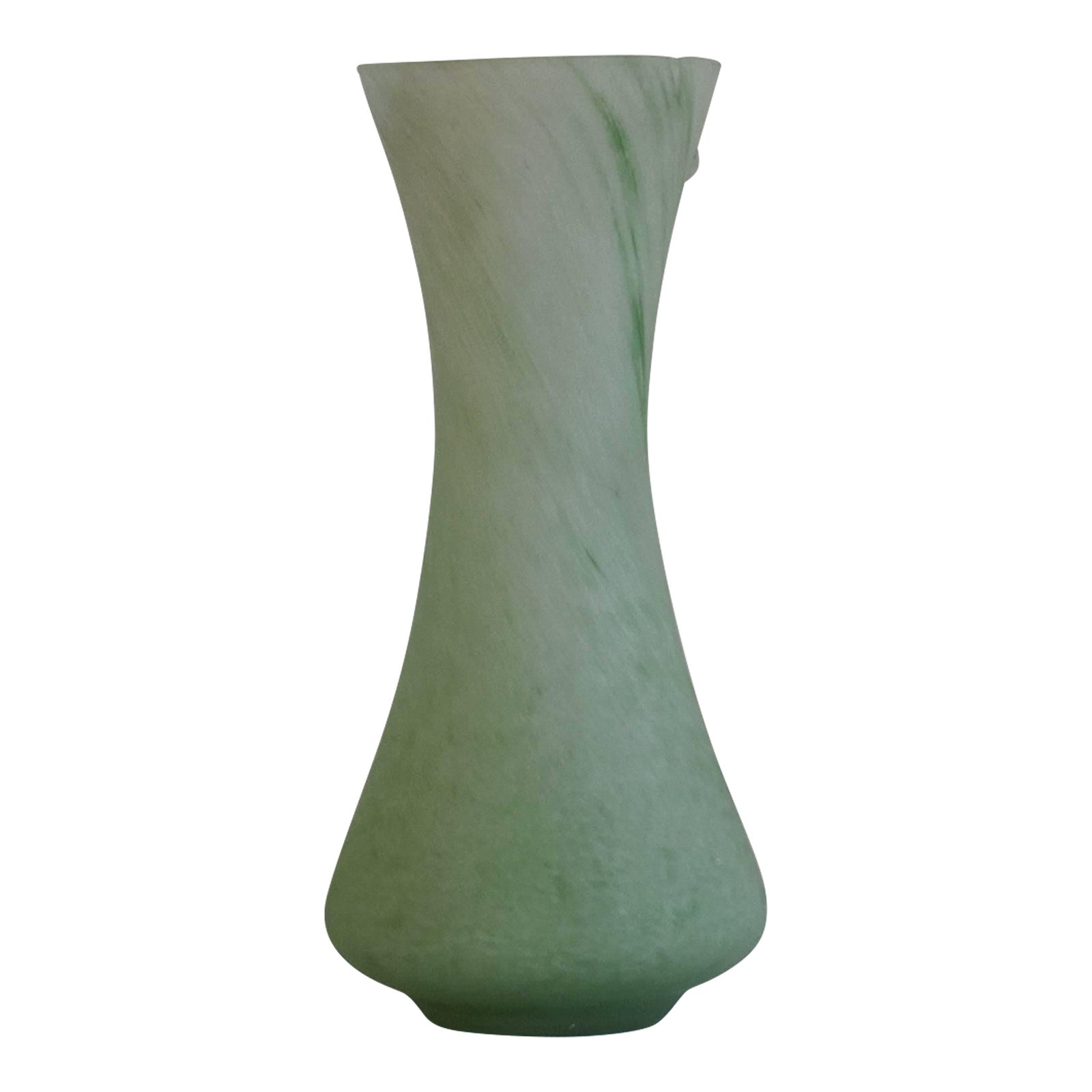 Mid 20th Century Murano Green Glass Vase | Chairish