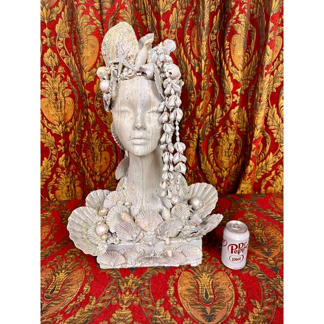 Contemporary Female Bust of Undersea Queen Encrusted in Seashells ...