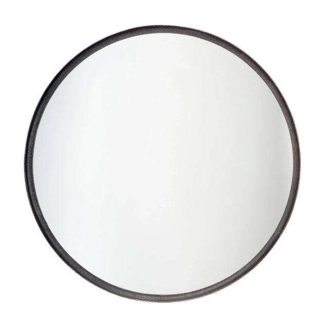 Refined Black Round Mirror | Chairish