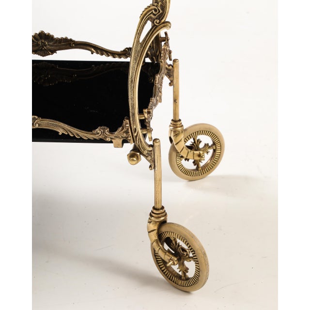 1940's French Baroque Two Tier Bar Cart | Chairish