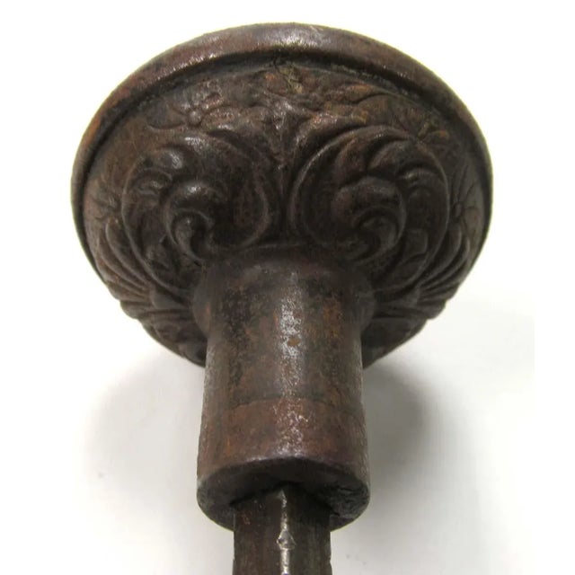 Antique 1890s Romanesque Lockwood Iron Passage Door Knobs | Chairish