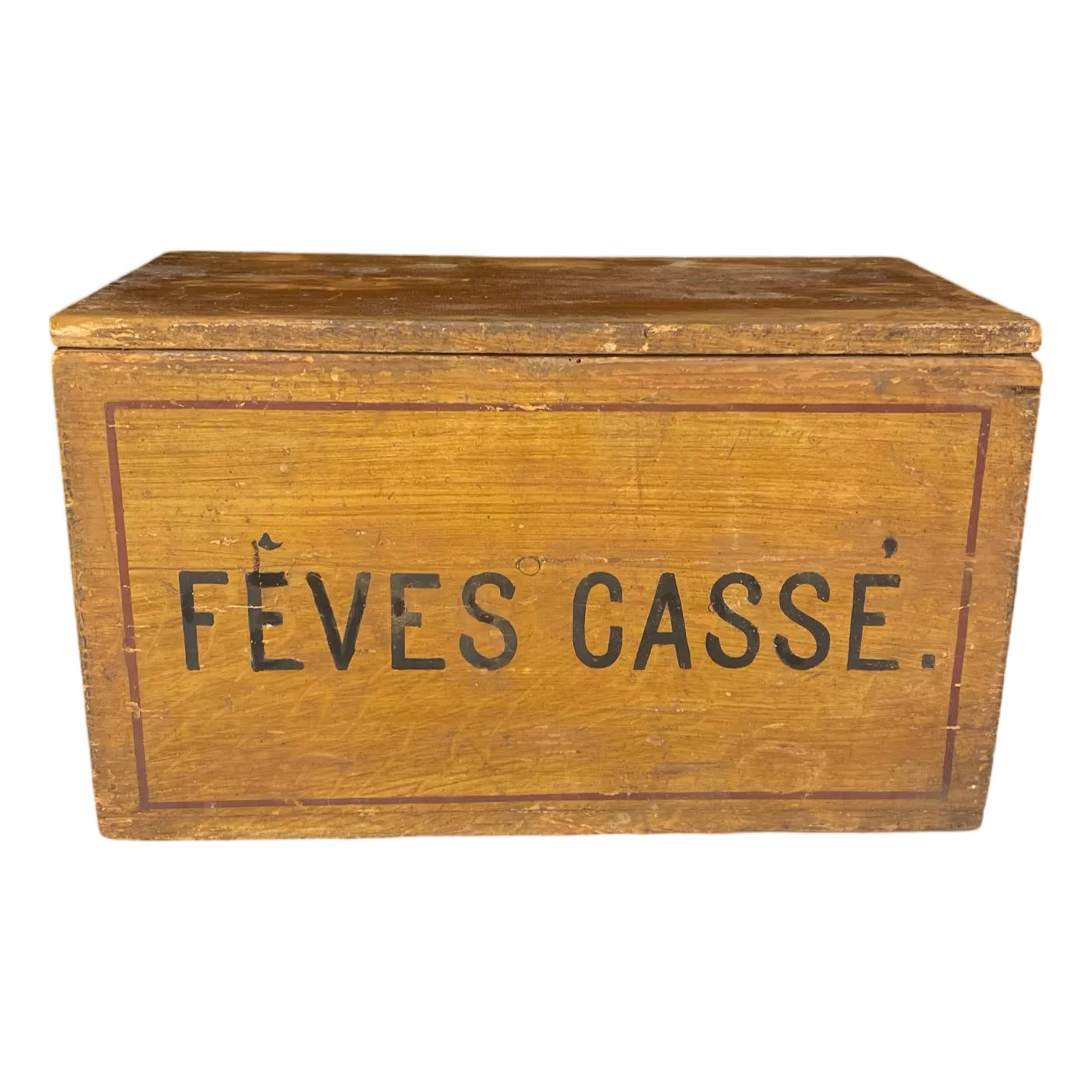 Antique French Box Faux Painted Feves Casse Large Decorative Box Large ...