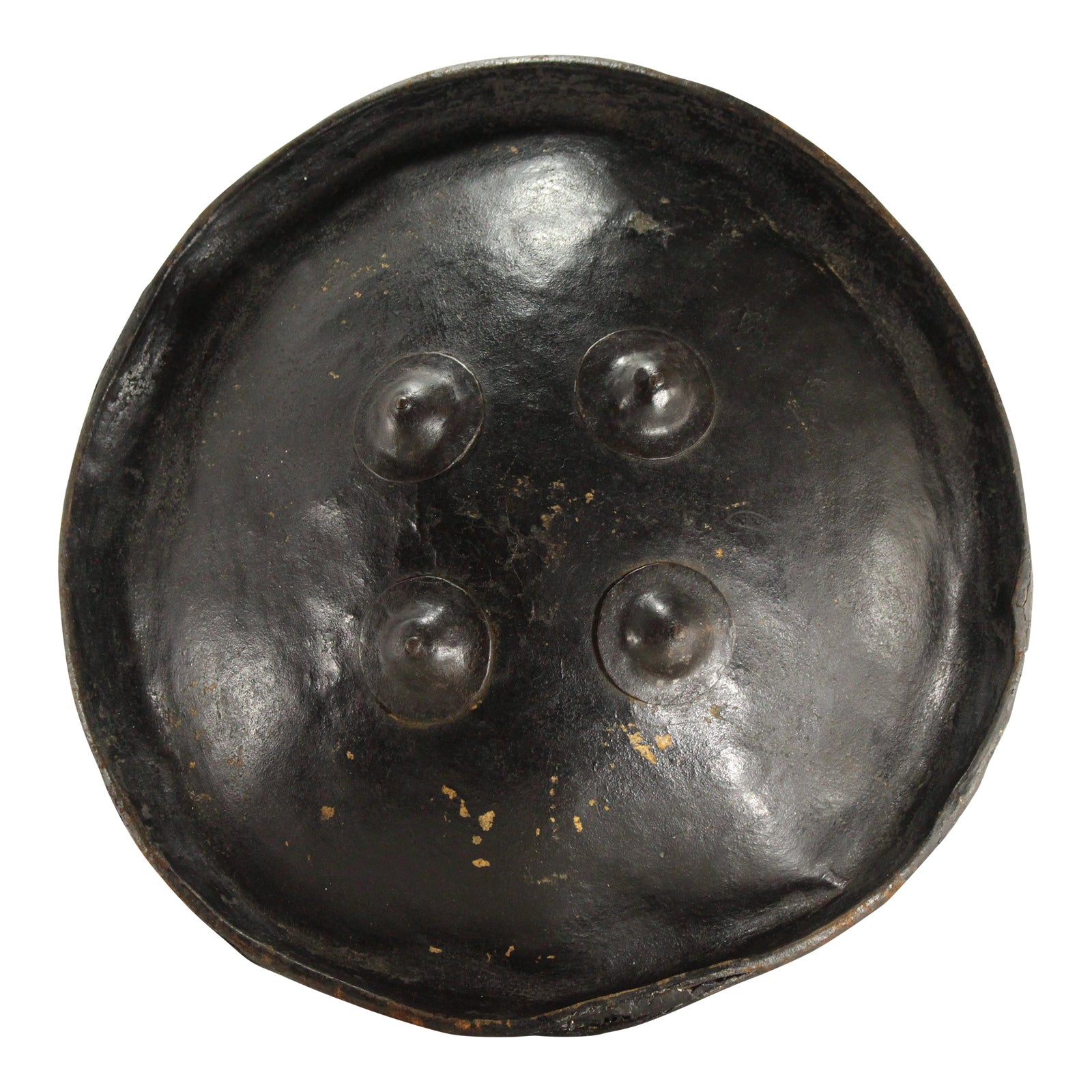Antique Mughal India Dhal Round Battle Shield Armor Leather & Iron ...