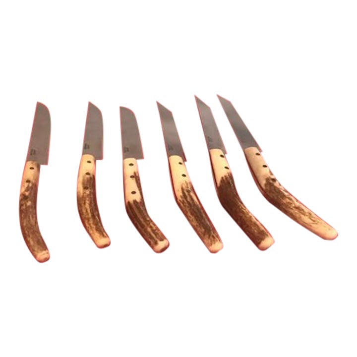 1990s Turkish Handcarved Handles Steak Knives - Set of 6 | Chairish