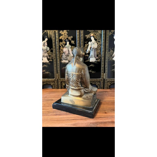 1930s Brass Chinese Elderly Man Sculpture | Chairish