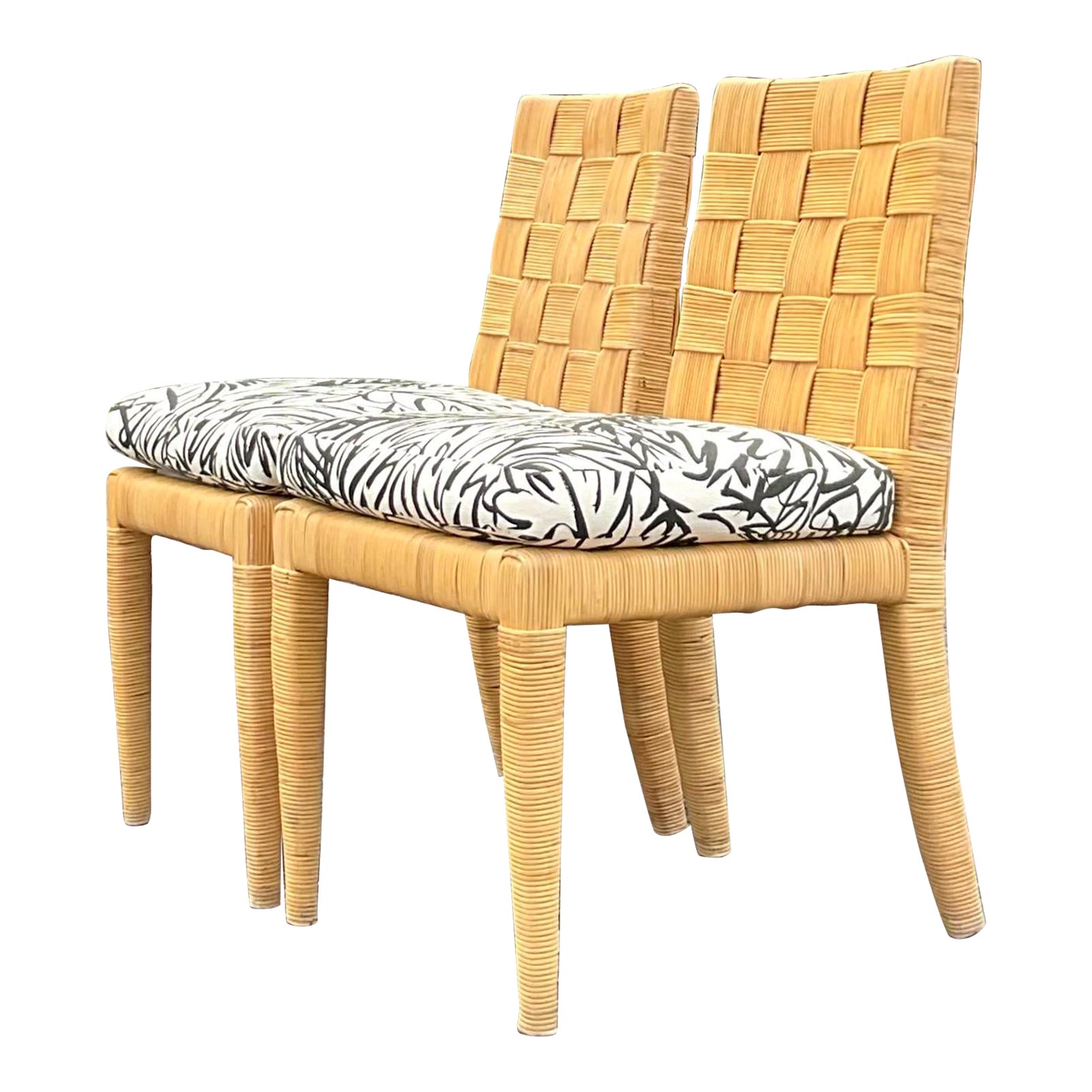 Vintage Coastal Donghia Block Island Dining Chairs - a Pair | Chairish