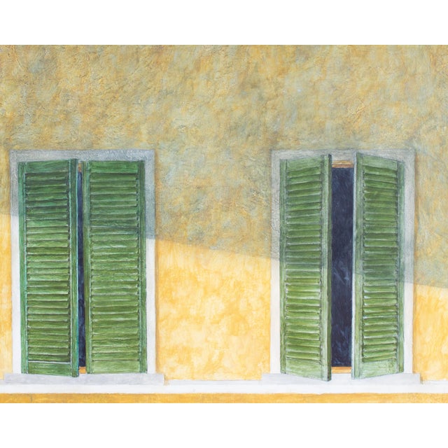 Casein Painting of Windows by Artist Gerald G. Boyce | Chairish