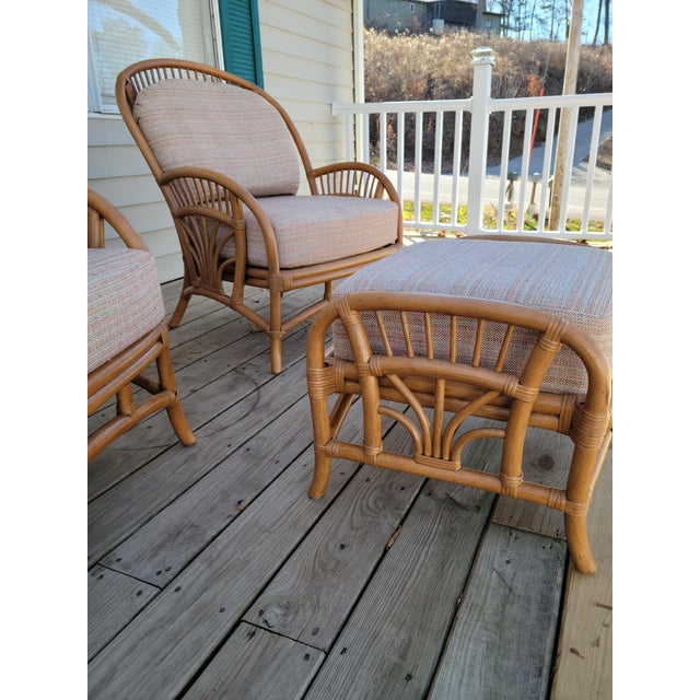 Mid 20th Century Ficks & Reed Rattan Lounge Set - 3 Pieces | Chairish