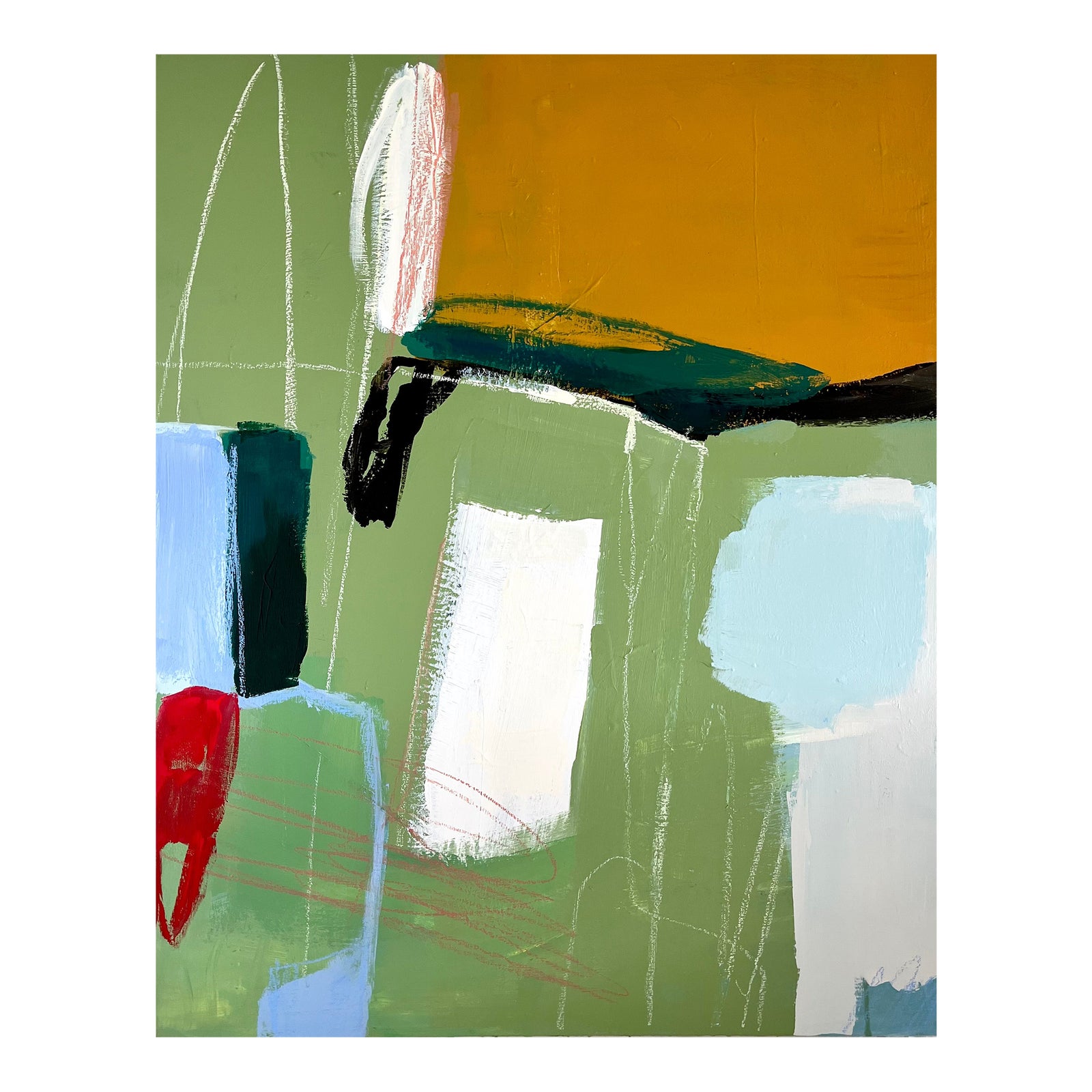 Garden in October Abstract Acrylic Painting by Genevieve Allen | Chairish