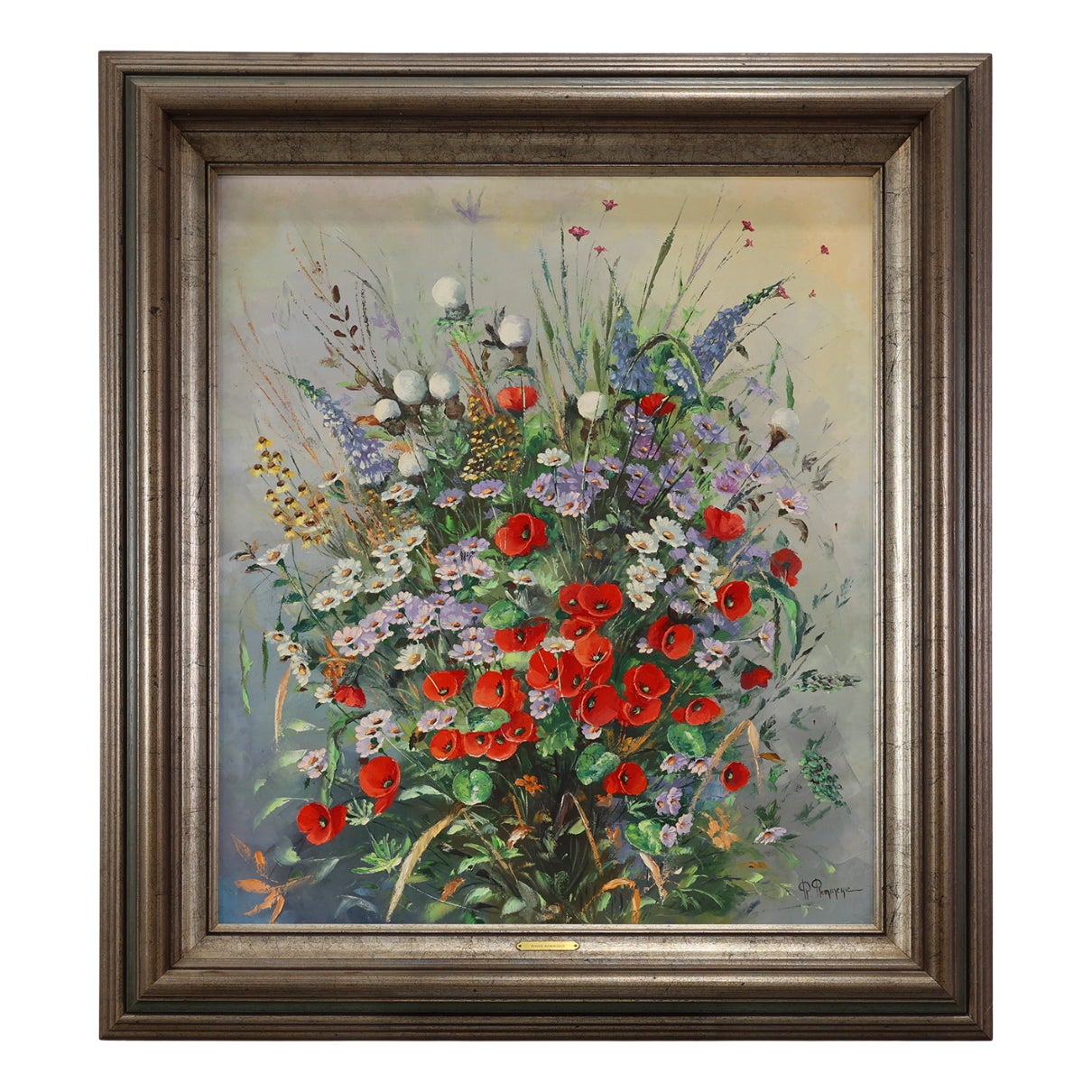 Roger Remmerie, Baroque Still Life with Flowers, 20th Century, Oil on ...
