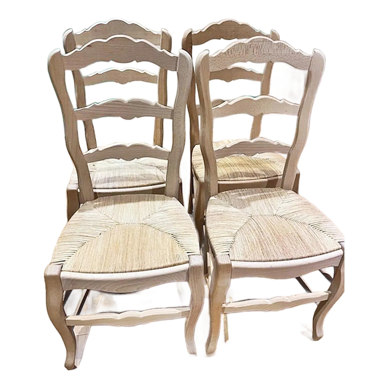 French Country Unfinished Dining Chairs, Set of 4 | Chairish